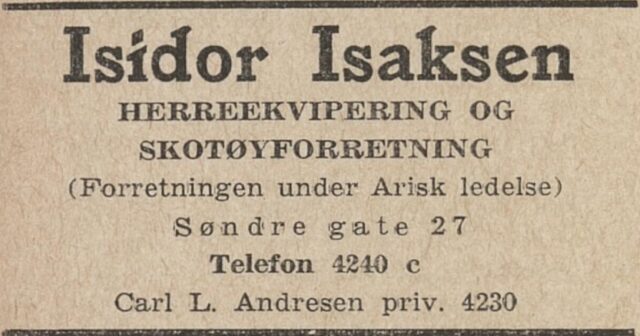 Isidor Isaksen og Isidors Magasin • Jødiske fotspor i nord